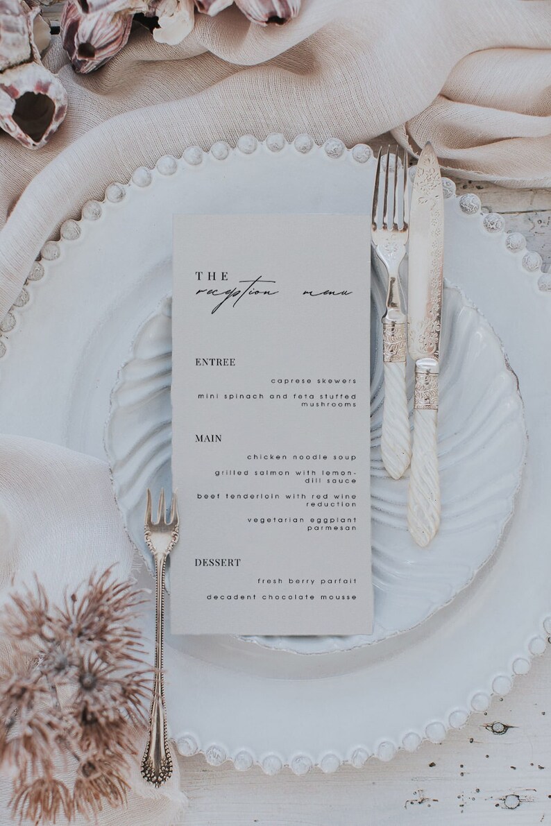 Wedding Buffet Menu Template 4X9 Wedding Menu Template Wedding ...