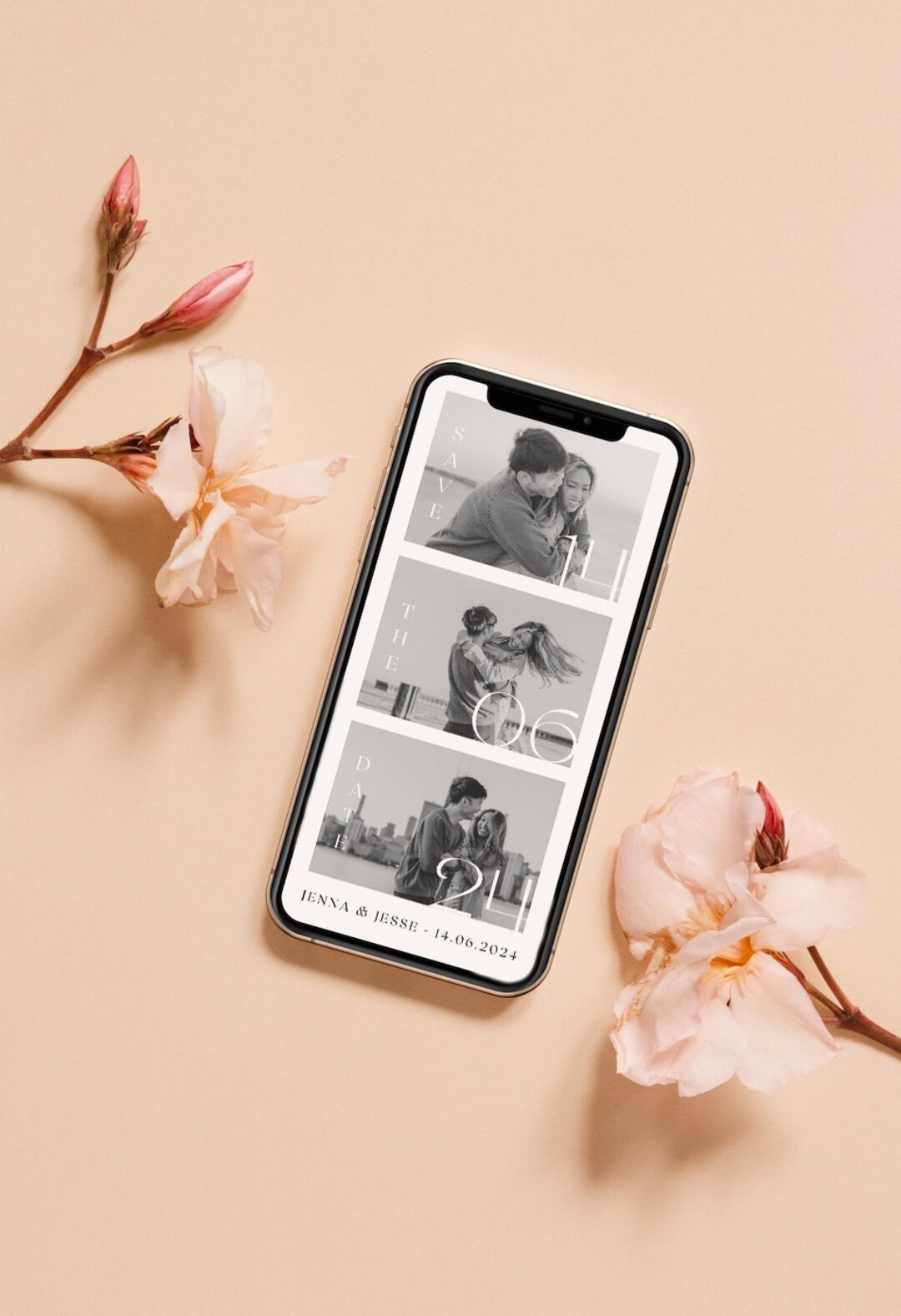 E Card Wedding E-invite Template Electronic Save Date Digital Save the ...