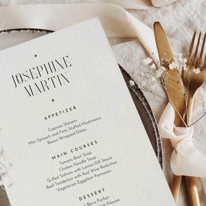 Menus With Name Wedding Menu Card and Name Tag Wedding Menu - Etsy