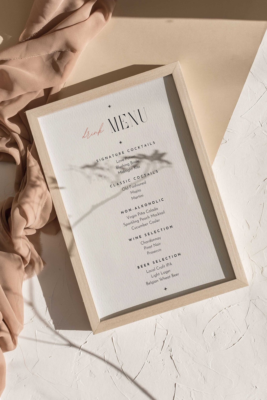 Wedding Drink Menu Printable Wedding Cocktails Menu Wedding Drinks Menu ...