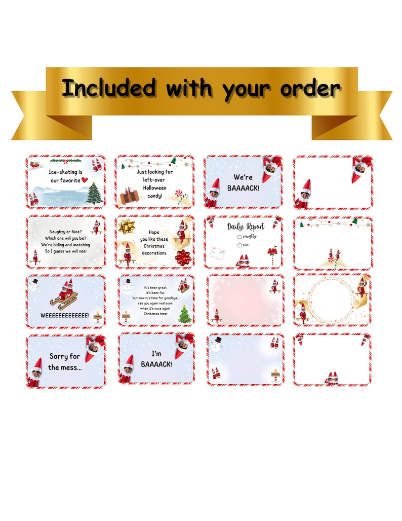 Christmas Elf Printable Cards - Christmas Elves - High Resolution ...