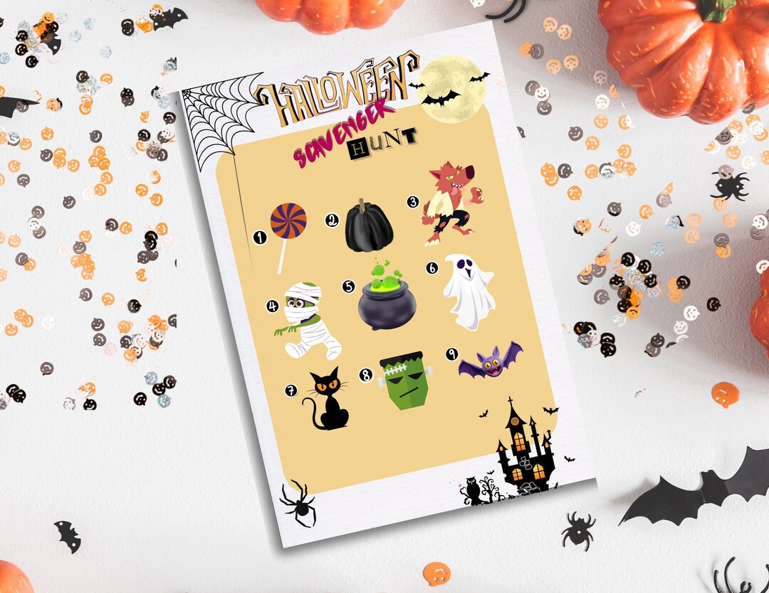 Halloween Scavenger Hunt, High Resolution, Digital Download, Printable ...