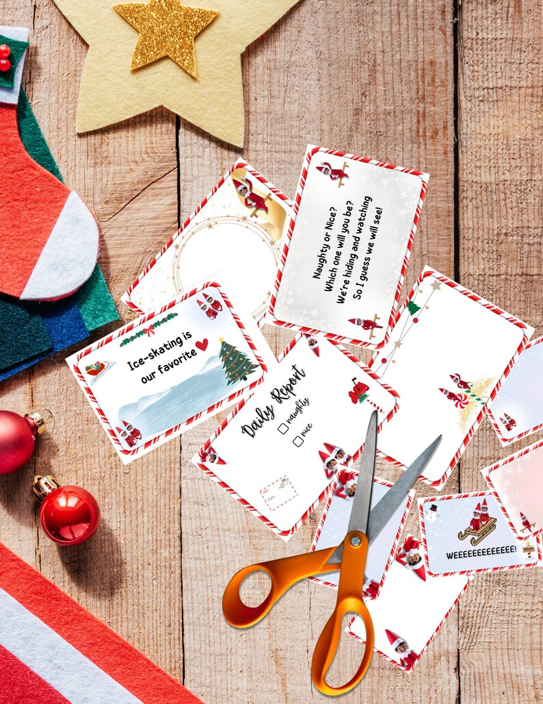 Christmas Elf Printable Cards - Christmas Elves - High Resolution ...