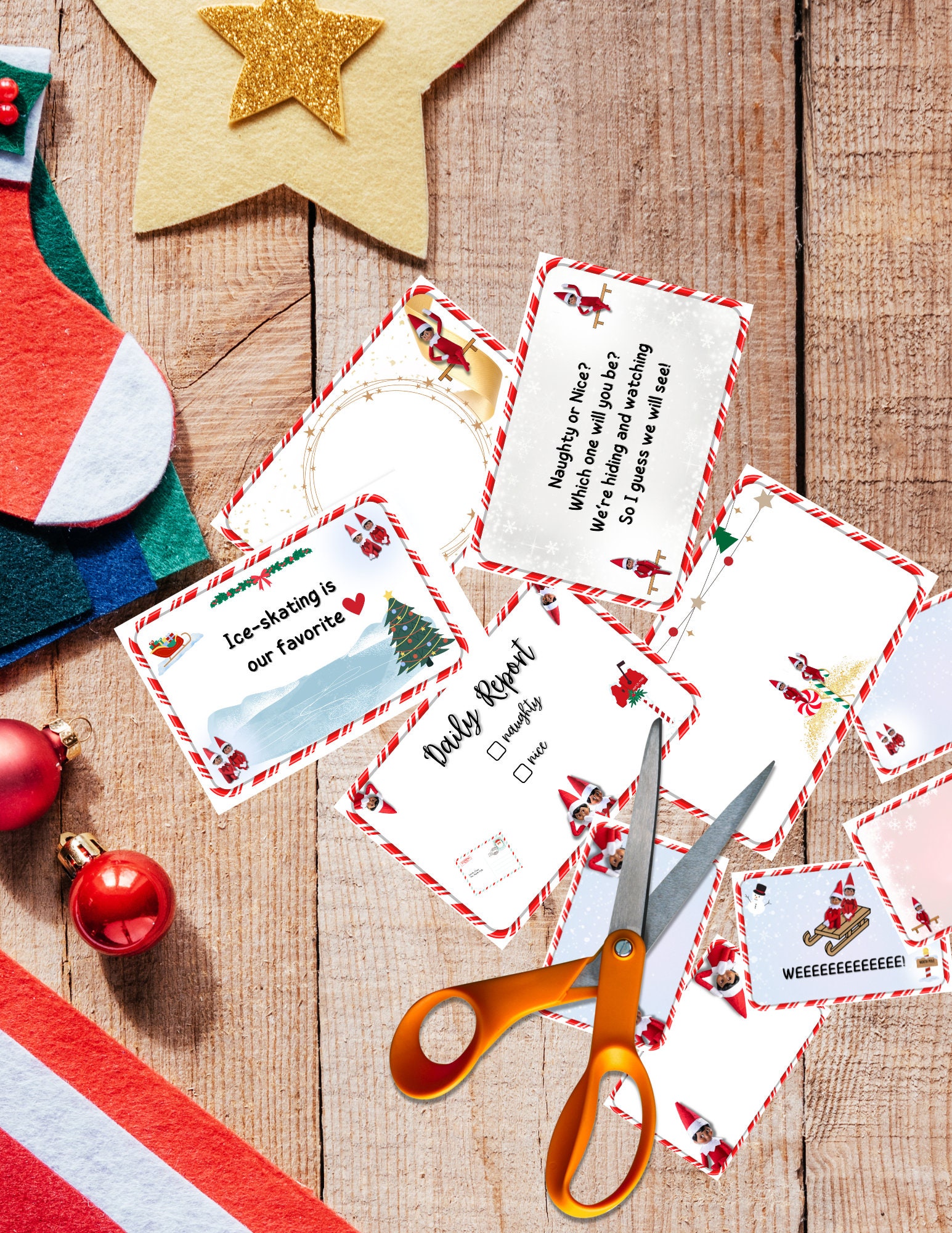 Christmas Elf Printable Cards - Christmas Elves - High Resolution ...