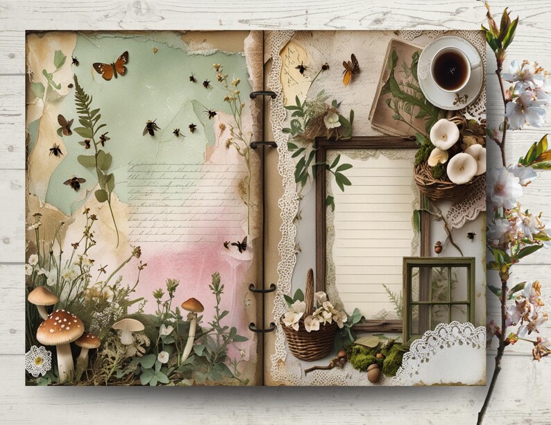 Cottagecore Junk Journal | Printable Vintage Paper Pack | Shabby Chic ...