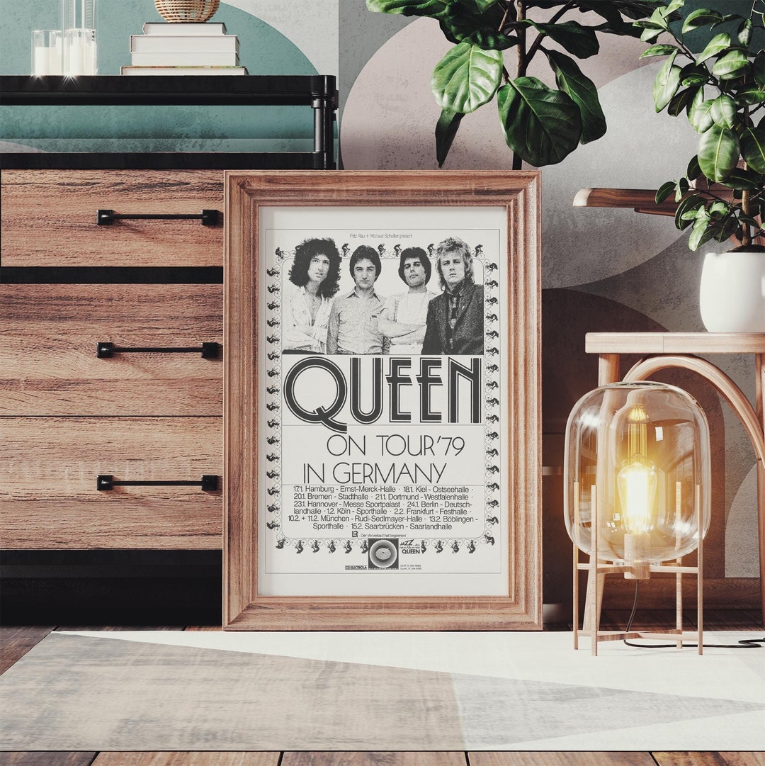Queen Rare Concert Poster, 1979 Germany Tour, Vintage Print, Jazz Album ...