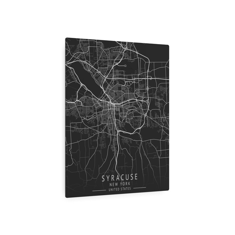 Syracuse City Map Poster. Metal Art Sign. Syracuse New York US. Print ...