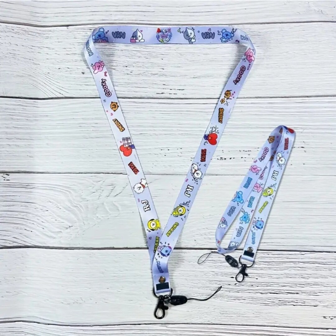 BT21 Lanyard, Key Chain, Necklace, Lanyard, ID Holder, Card Holder, BTS, Chimmy, Tata, Cooky ...