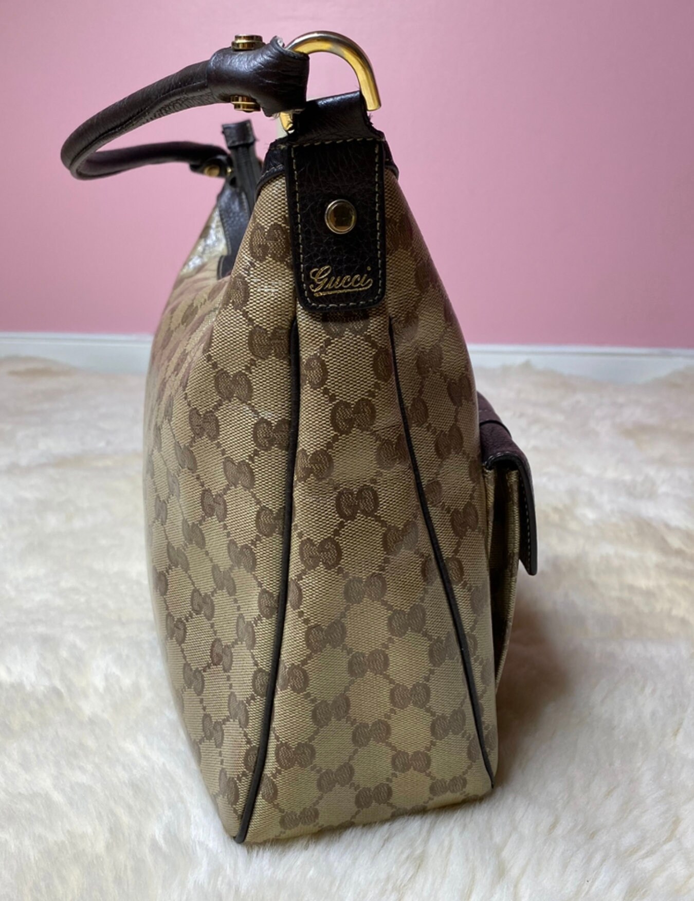Vintage Gucci Crystal GG Monogram Shoulder Bag - Etsy