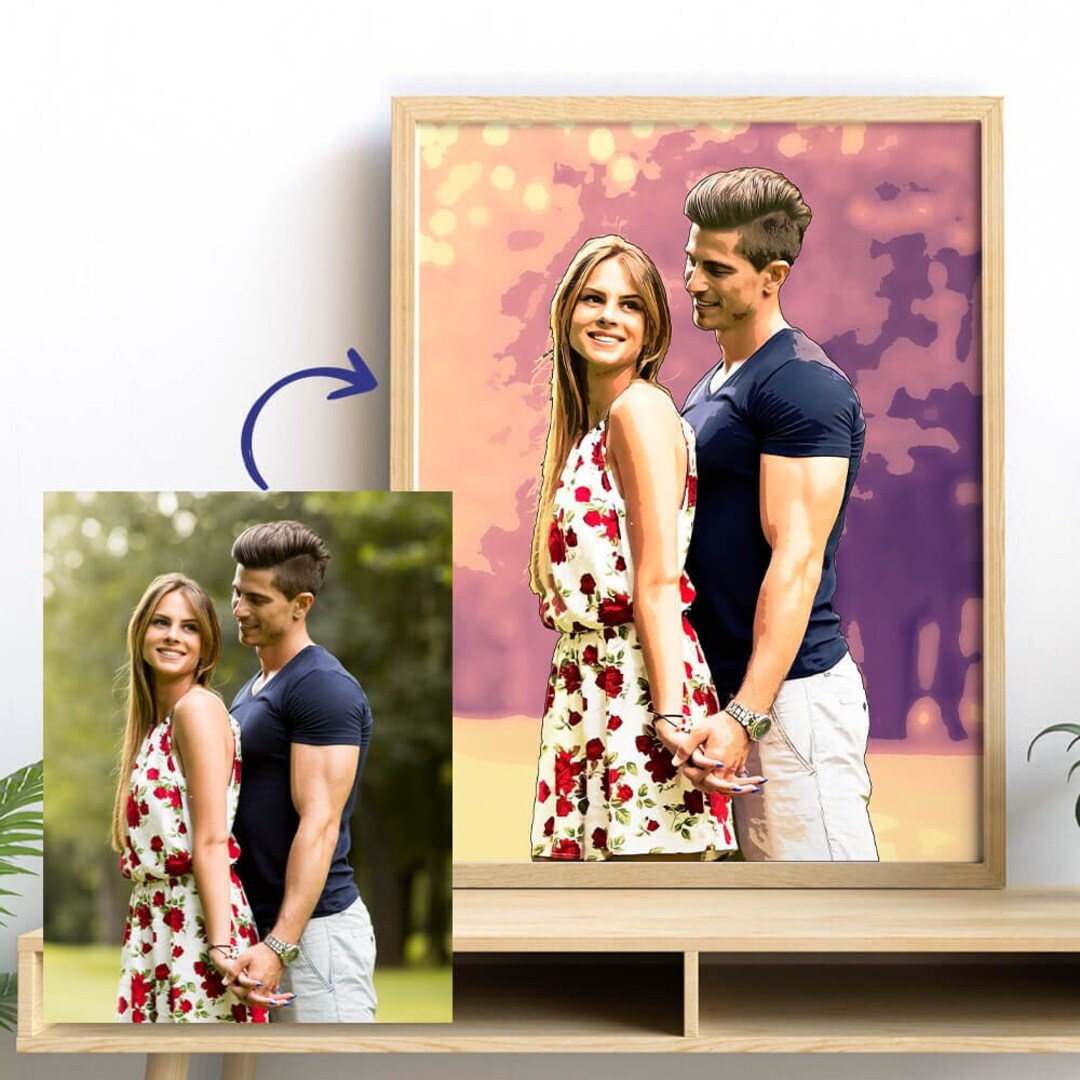 Cartoon Portrait Couple GTA Filter Custom Portrait Couple - Etsy