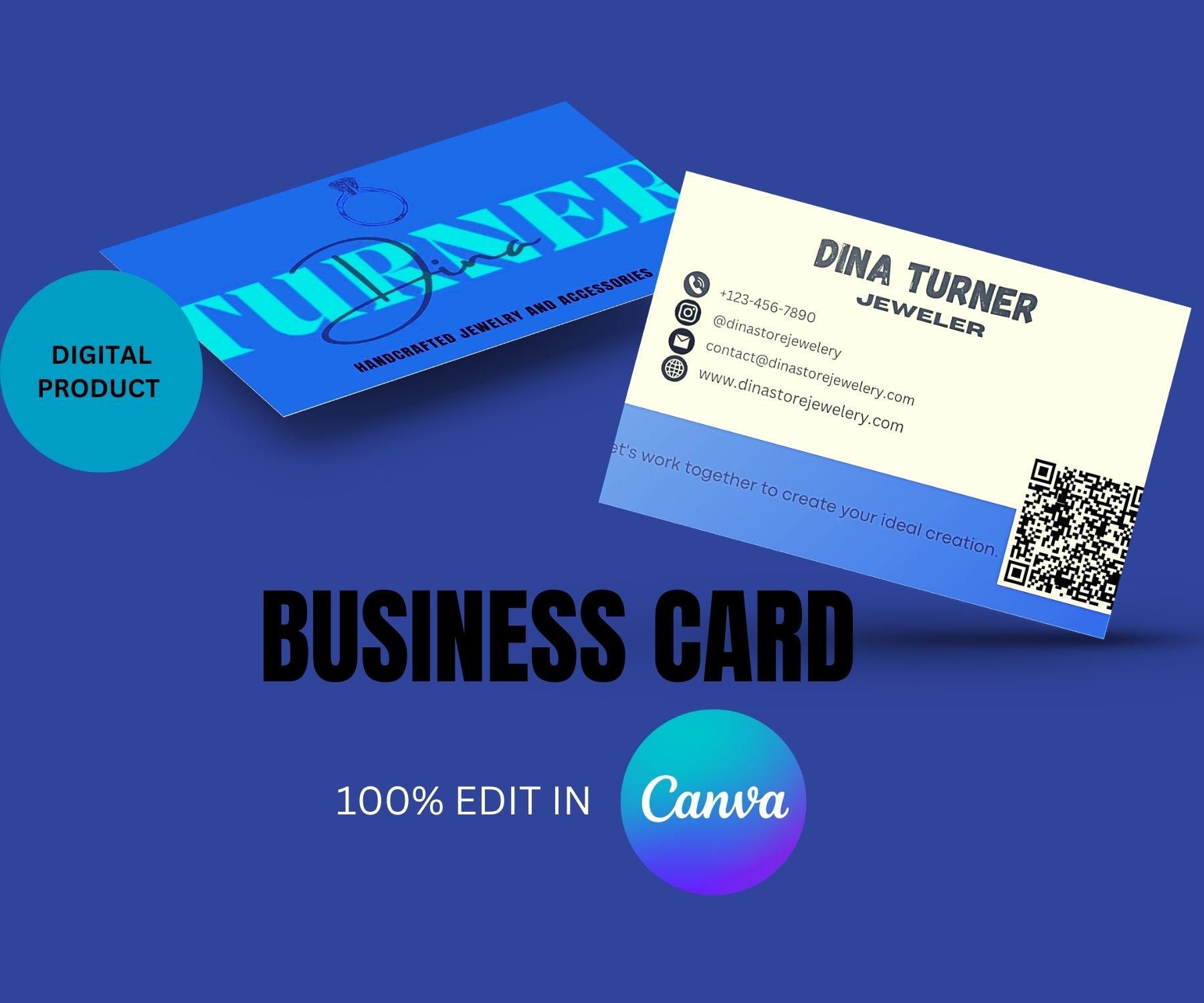 Canva Template, Business Card Template, Immediate Download, Trending ...