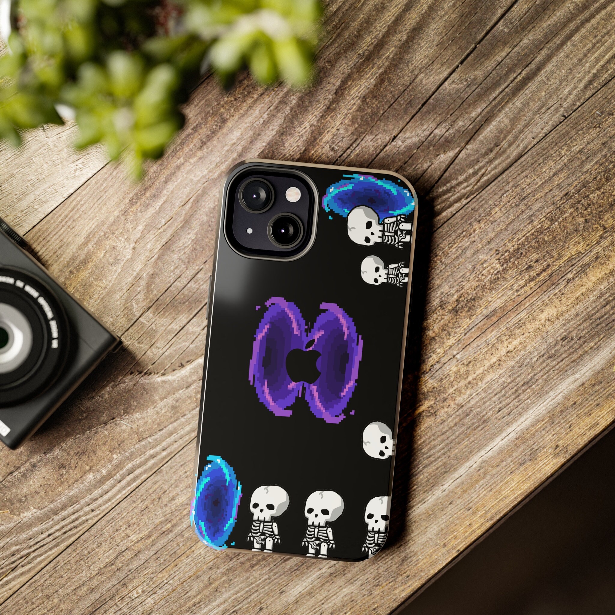 IPhone Portal Animated Black Phone Case Skeletons and - Etsy