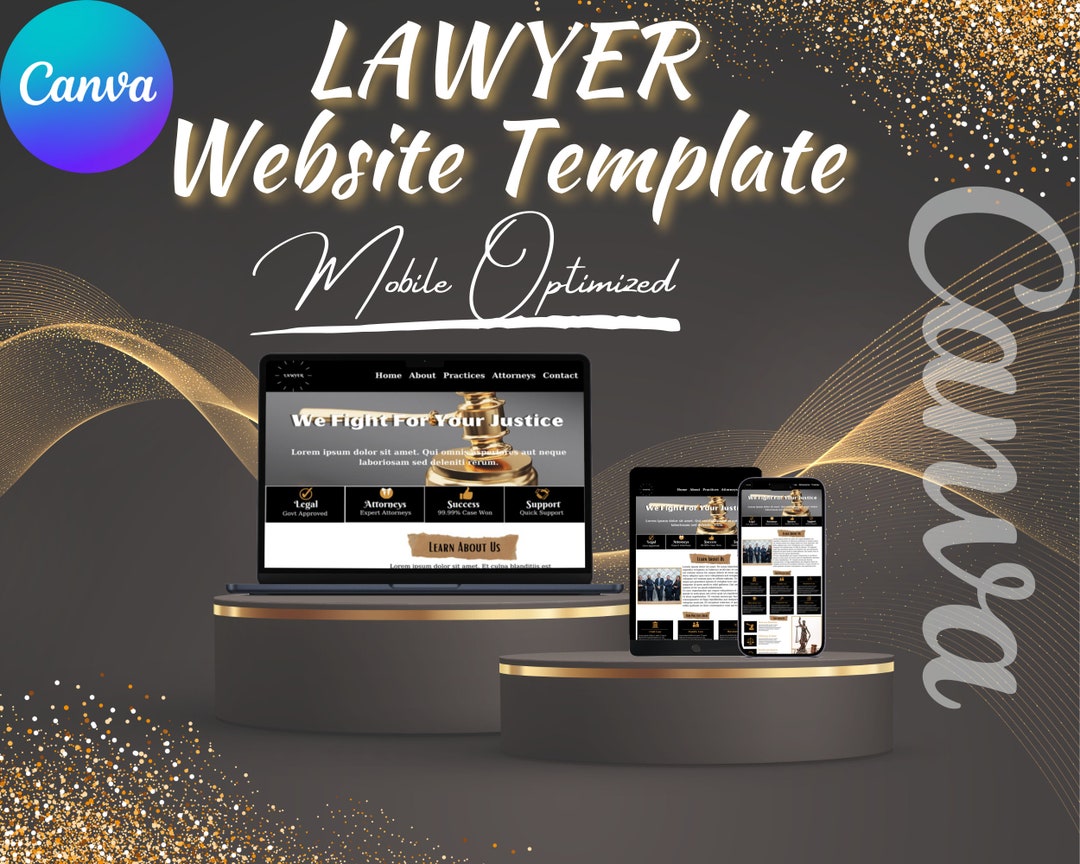 Lawyer Canva Website Editable Template, Lawyers Website Template, Editable Canva Website ...
