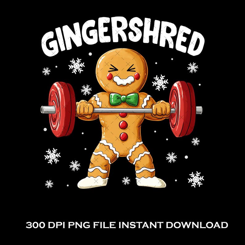 Gingershred Png, Gingerbread Man Gym Bodybuilding Christmas Png ...