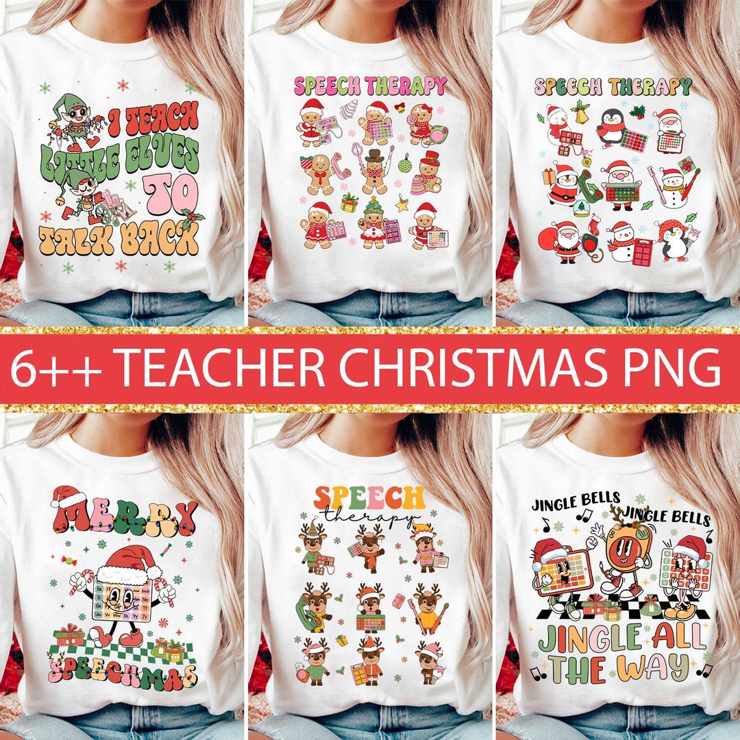 Bundle Christmas Speech Therapy Png, Speech Therapist, SLP Png, Speech ...