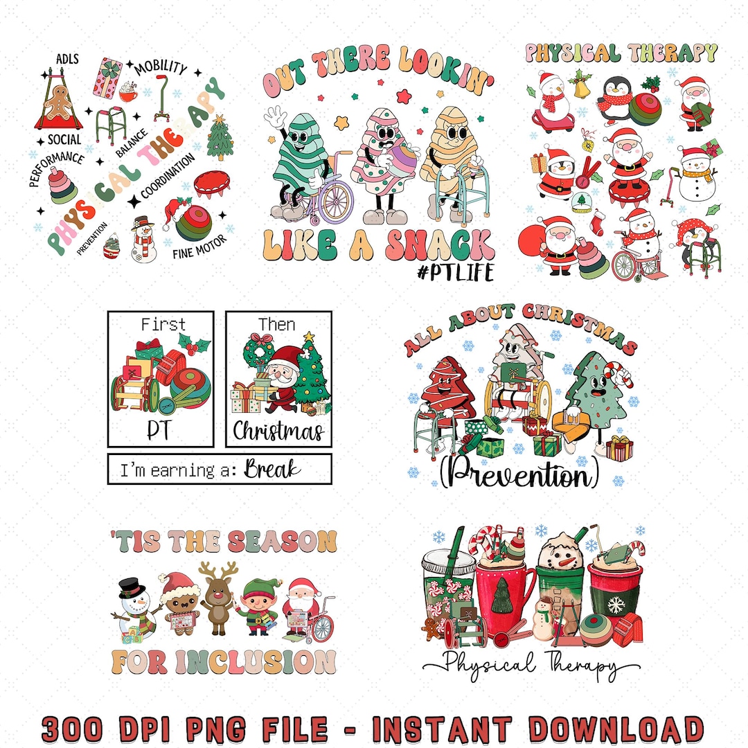 Physical Therapy PT Squad Christmas PNG Bundle, Physical Therapy ...