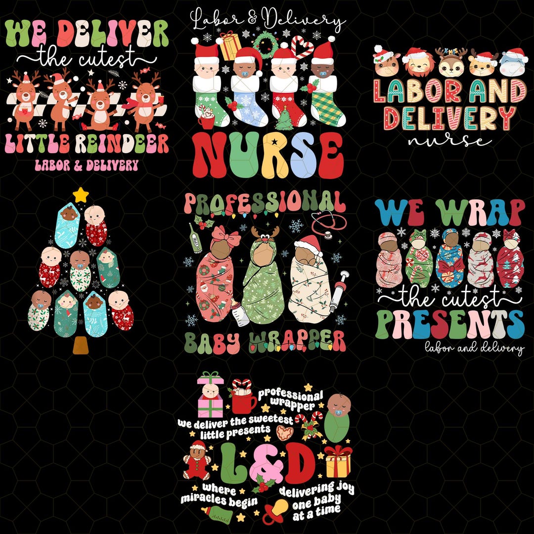 Labor and Delivery Nurse Christmas Bundle Png,christmas L&D Nurse Png ...