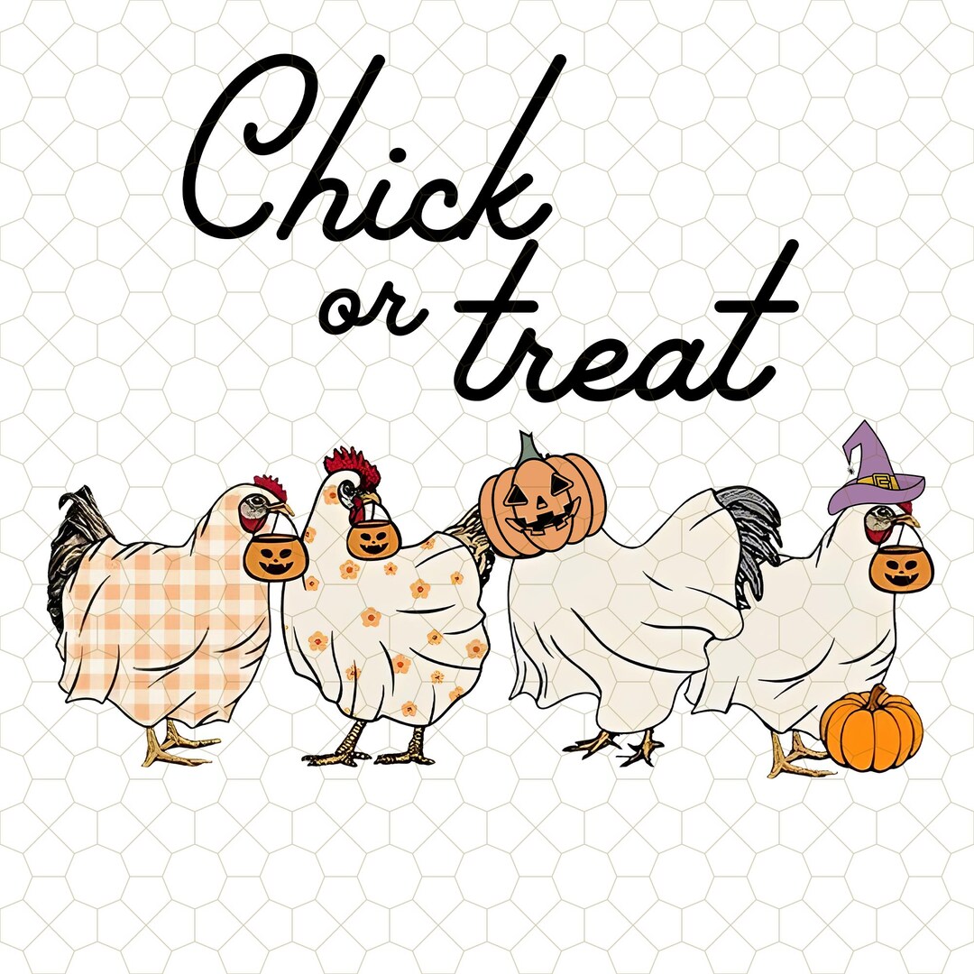 Chick or Treat Png, Chicken Sheet Png, Chicken Ghost Png, Halloween ...