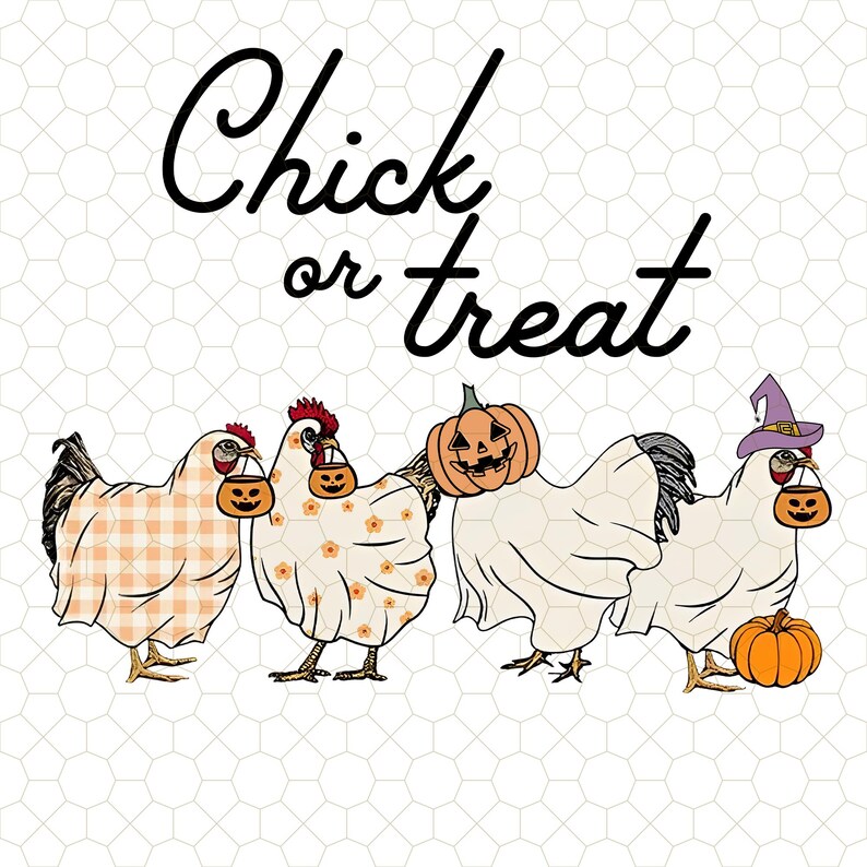 Chick or Treat Png, Chicken Sheet Png, Chicken Ghost Png, Halloween ...