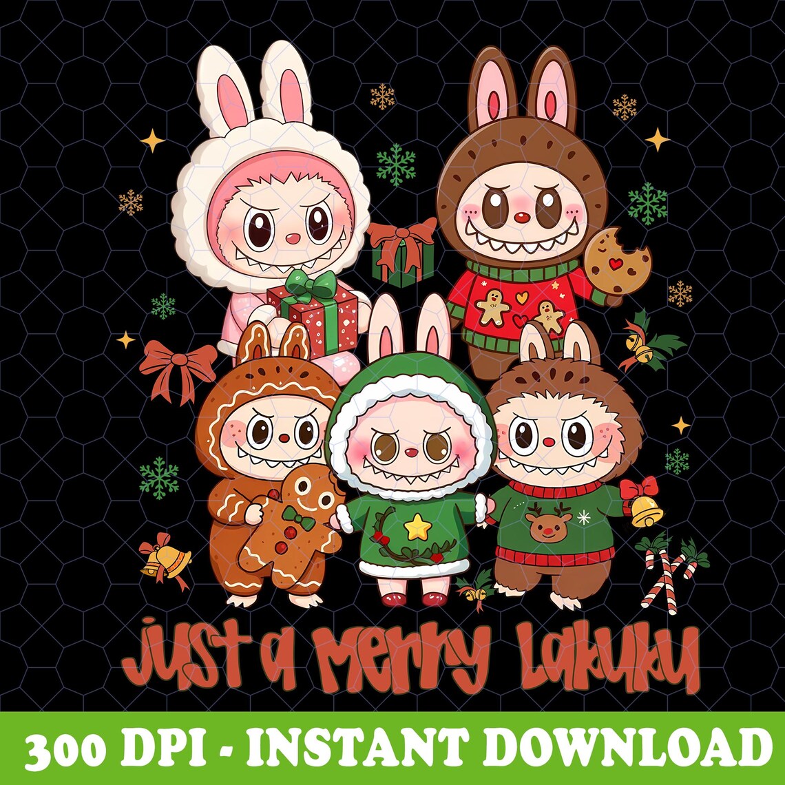 Just A Merry Labubu Christmas PNG, Monster Doll Png, Christmas Cute ...