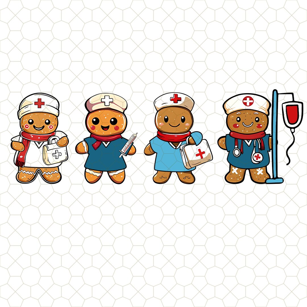 Gingerbread Nurse Christmas Png, Retro Nurse Png, Merry Christmas ...