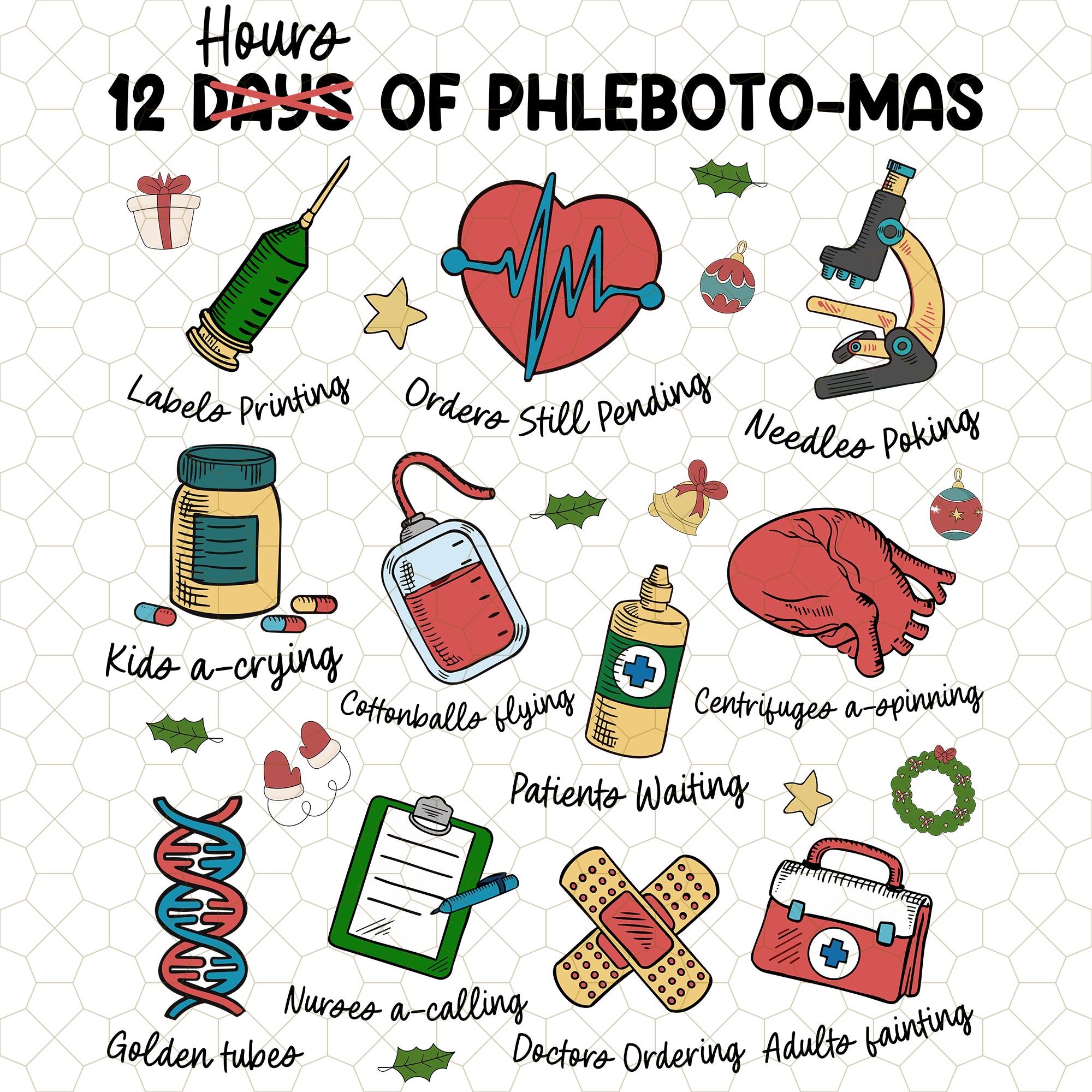 12 Days of Phleboto-mas Christmas Phlebotomy Tech Png, Christmas ...