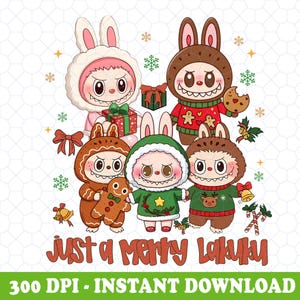 Just A Merry Labubu Christmas PNG, Monster Doll Png, Christmas Cute ...