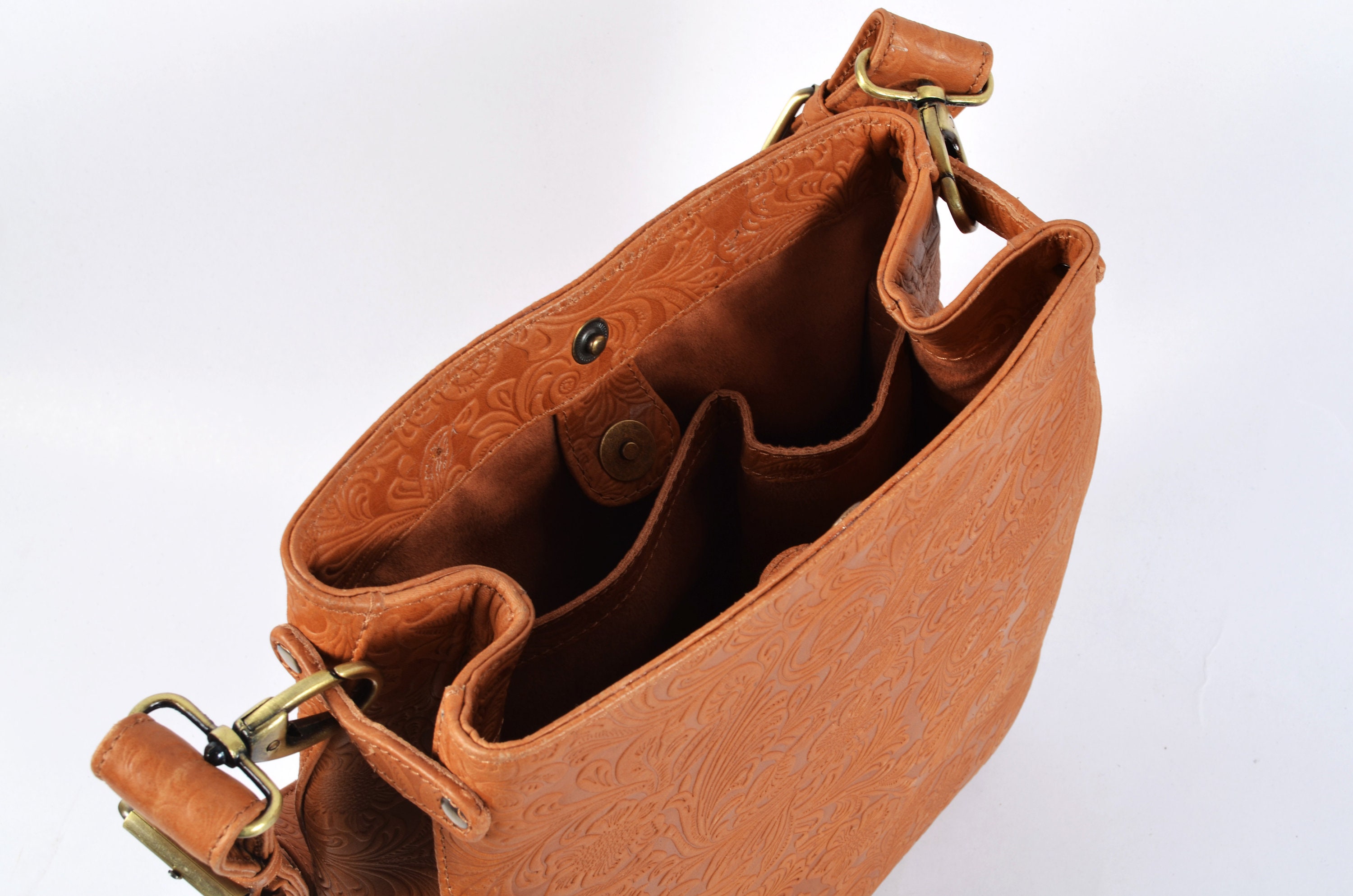 Engraved Leather Designer Women's Handbag, Genuine Leather Tote Handbag ...