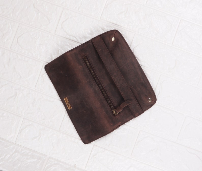 Brown Leather Pouch for Men, Leather Wallet Pouch With Coin Pocket ...
