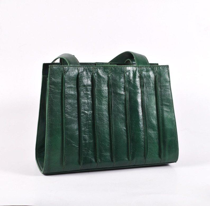 Designer Green Leather Women's Handbag, Handmade Leather Tote Bag ...