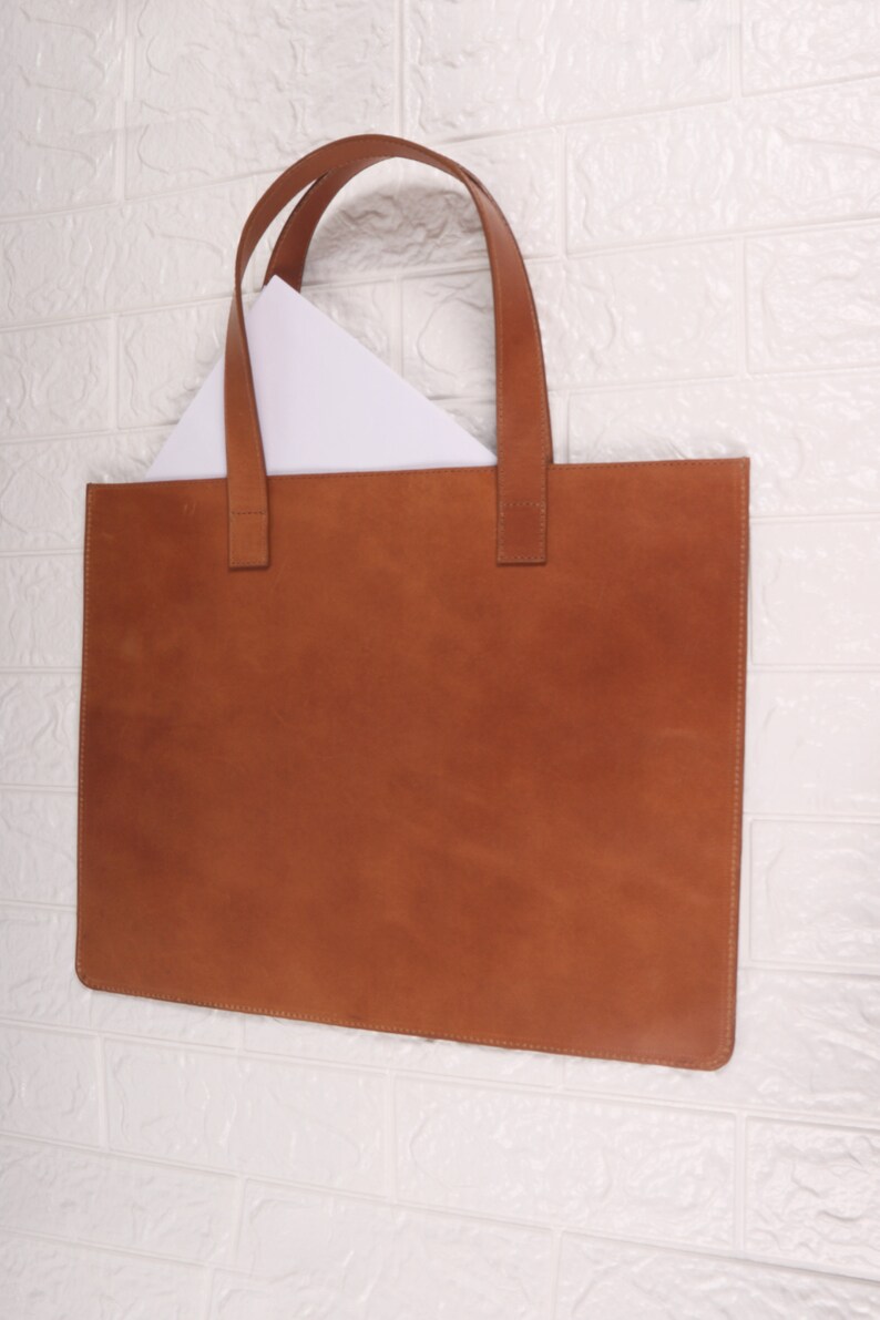Genuine Leather Document Folder Bag, Leather Portfolio Bag, Leather ...