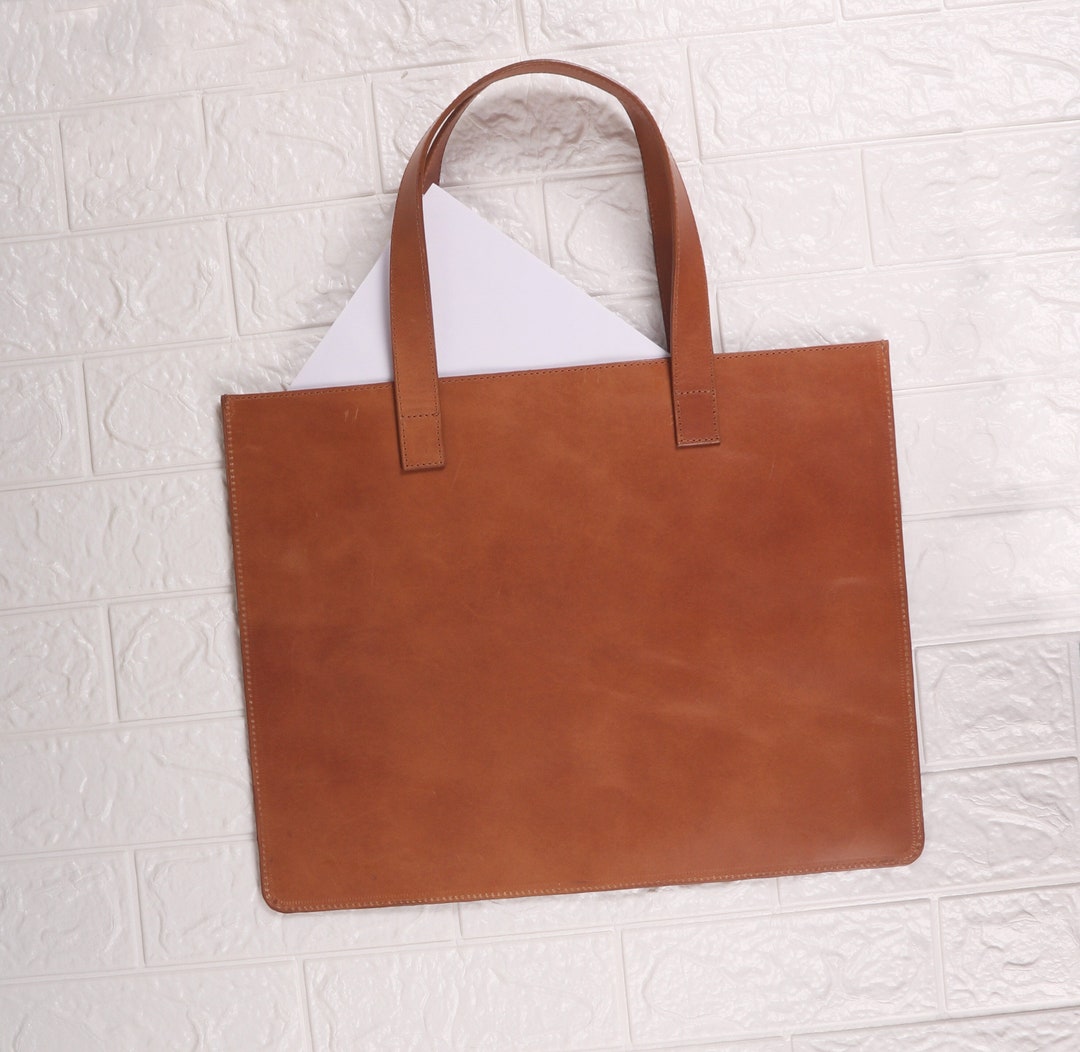 Genuine Leather Document Folder Bag, Leather Portfolio Bag, Leather ...