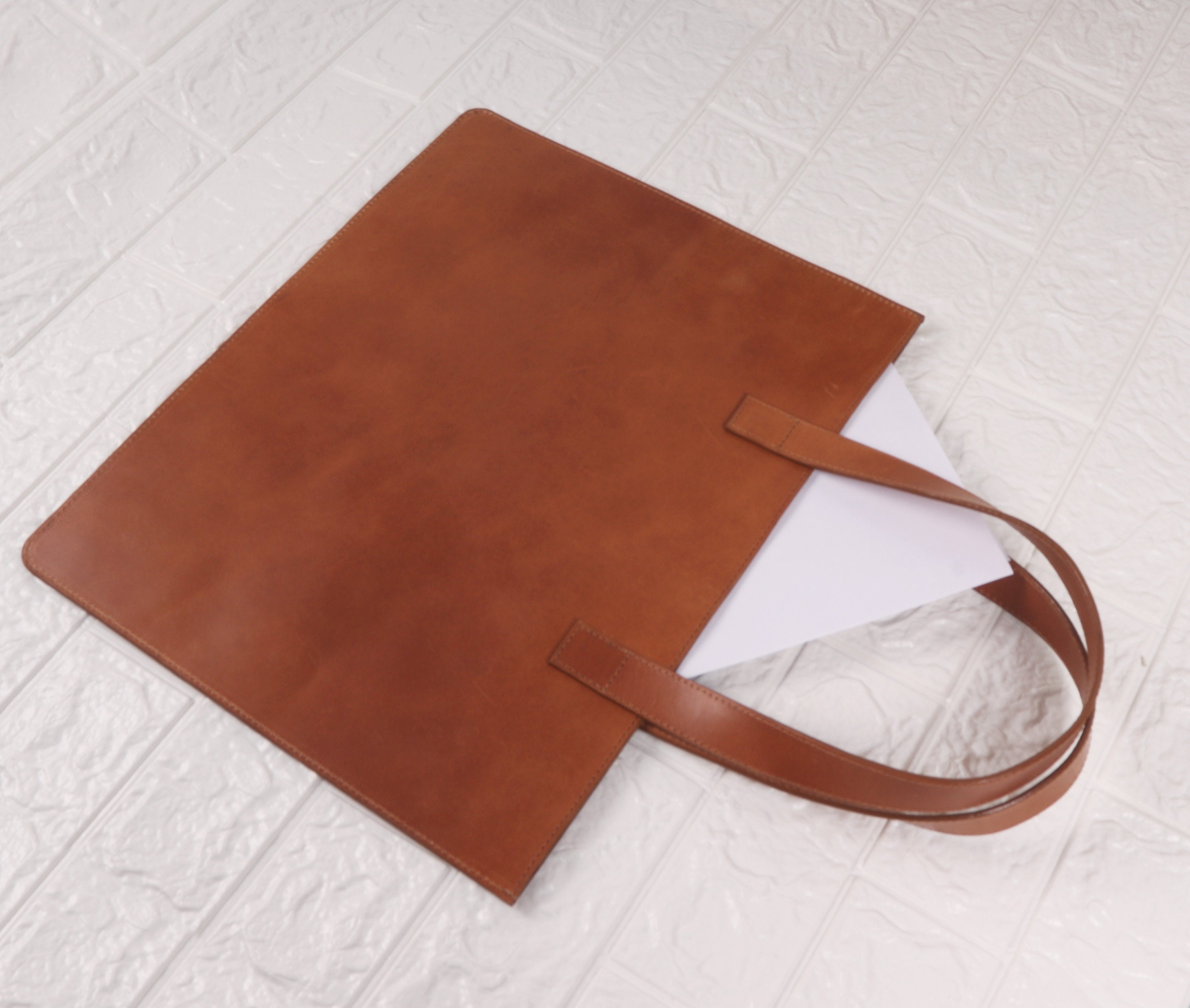 Genuine Leather Document Folder Bag, Leather Portfolio Bag, Leather ...