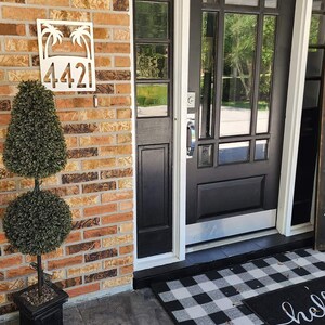 Custom PVC House Number Sign Palm Tree Welcome Sign, PVC Weatherproof ...