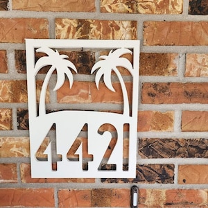 Custom PVC House Number Sign Palm Tree Welcome Sign, PVC Weatherproof ...