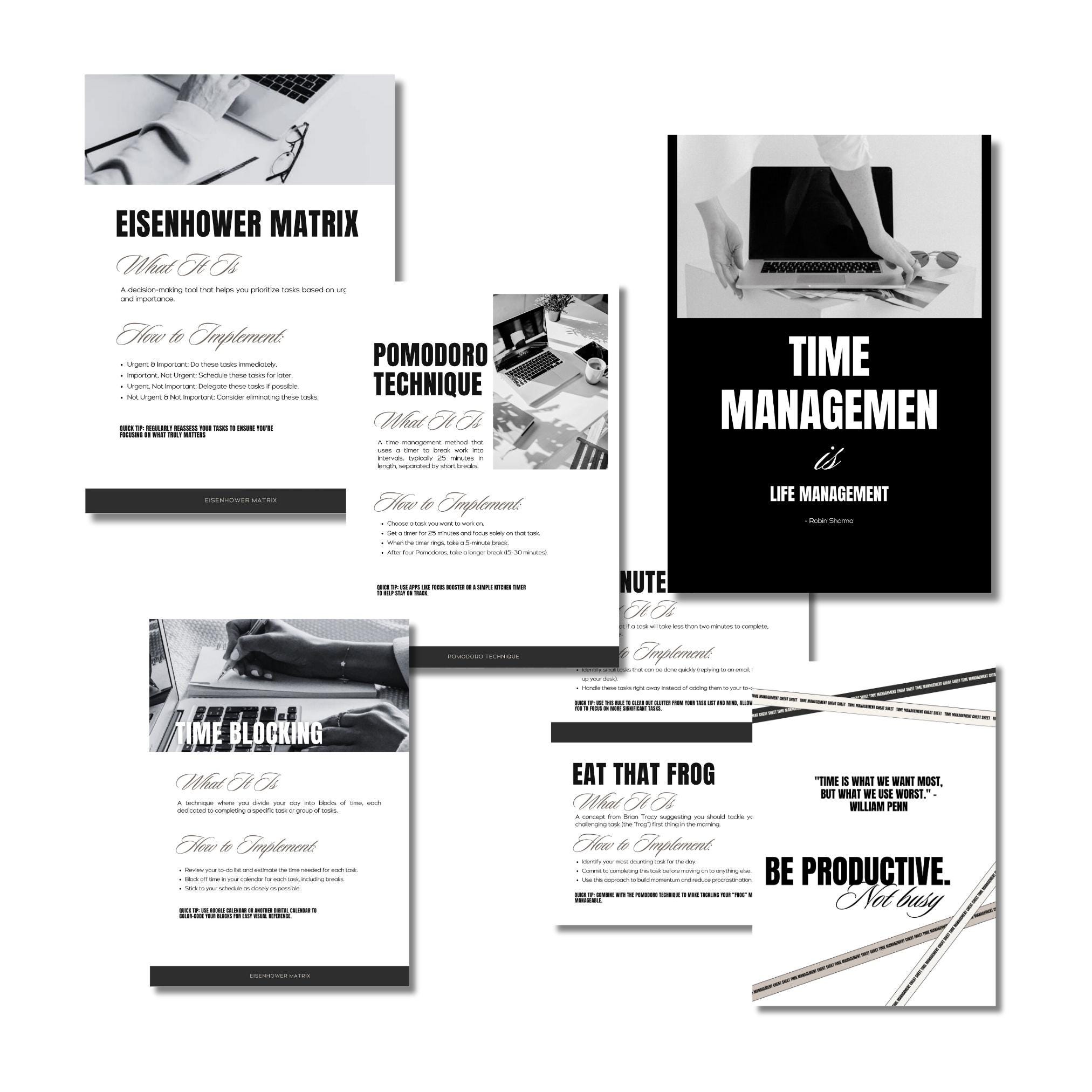 Time Management Guide Productivity Planner Daily Task Organizer - Etsy