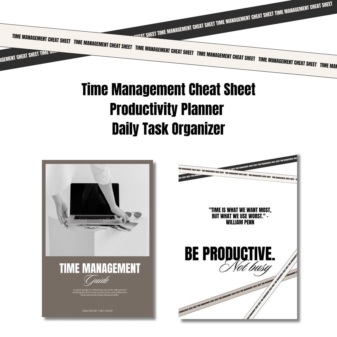 Time Management Guide Productivity Planner Daily Task Organizer - Etsy