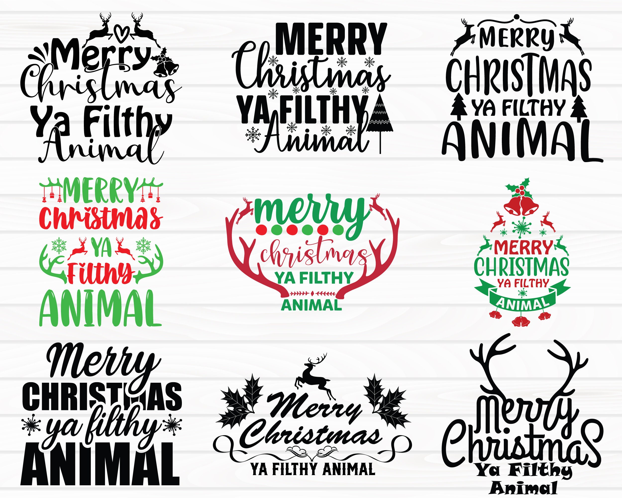 Merry Christmas Ya Filthy Animal Svg, Merry Christmas Svg, Christmas ...