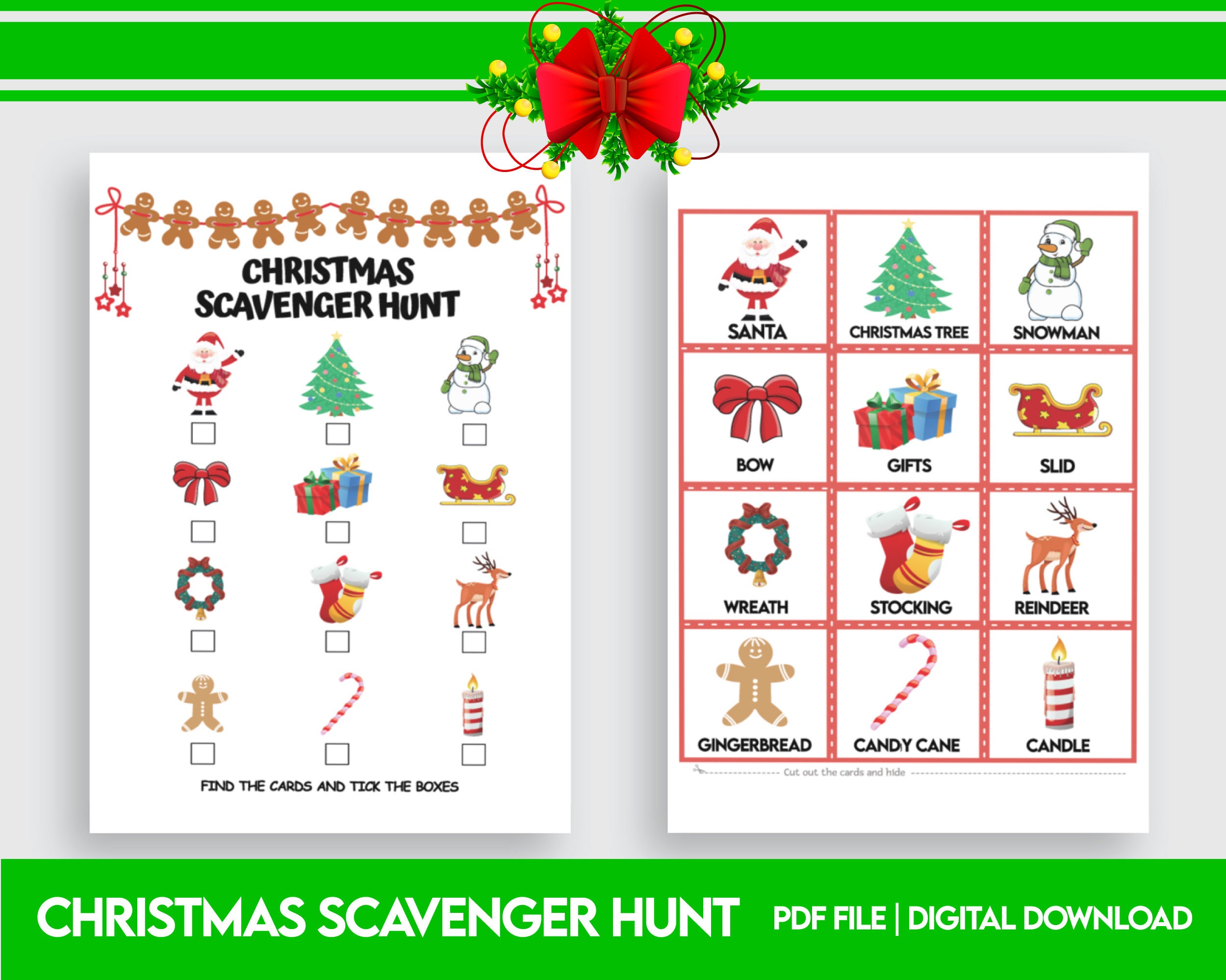 Christmas Scavenger Hunt Printable for Kids, Christmas Treasure Hunt ...