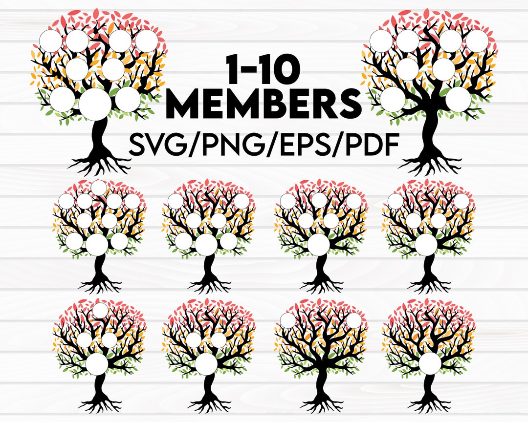 Family Tree Svg Bundle, Family Tree Template, Family Reunion Svg, Tree ...