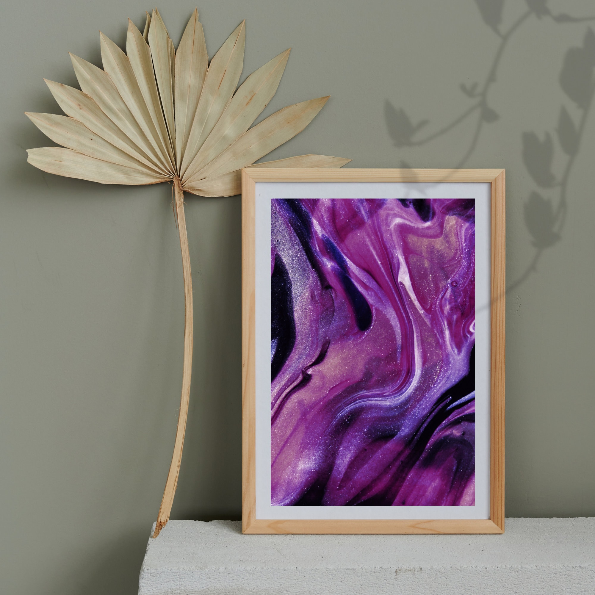 Purple Silver Abstract Art Design - Etsy