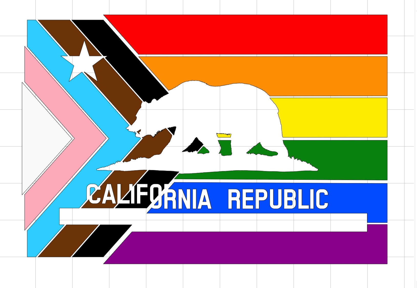 California Pride Flag SVG - Etsy