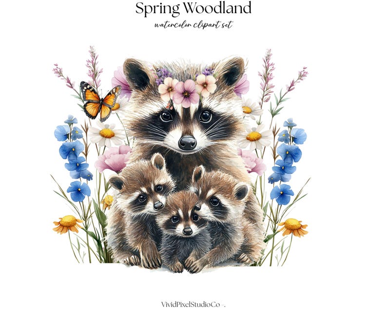 Spring Woodland Animals Clipart | Mom and Baby Forest Animals | Nursery ...