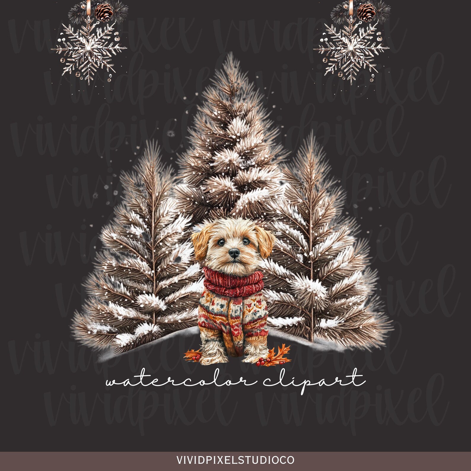 Watercolor Winter Wonderland Clipart Set | Rustic Cabin Retreat ...