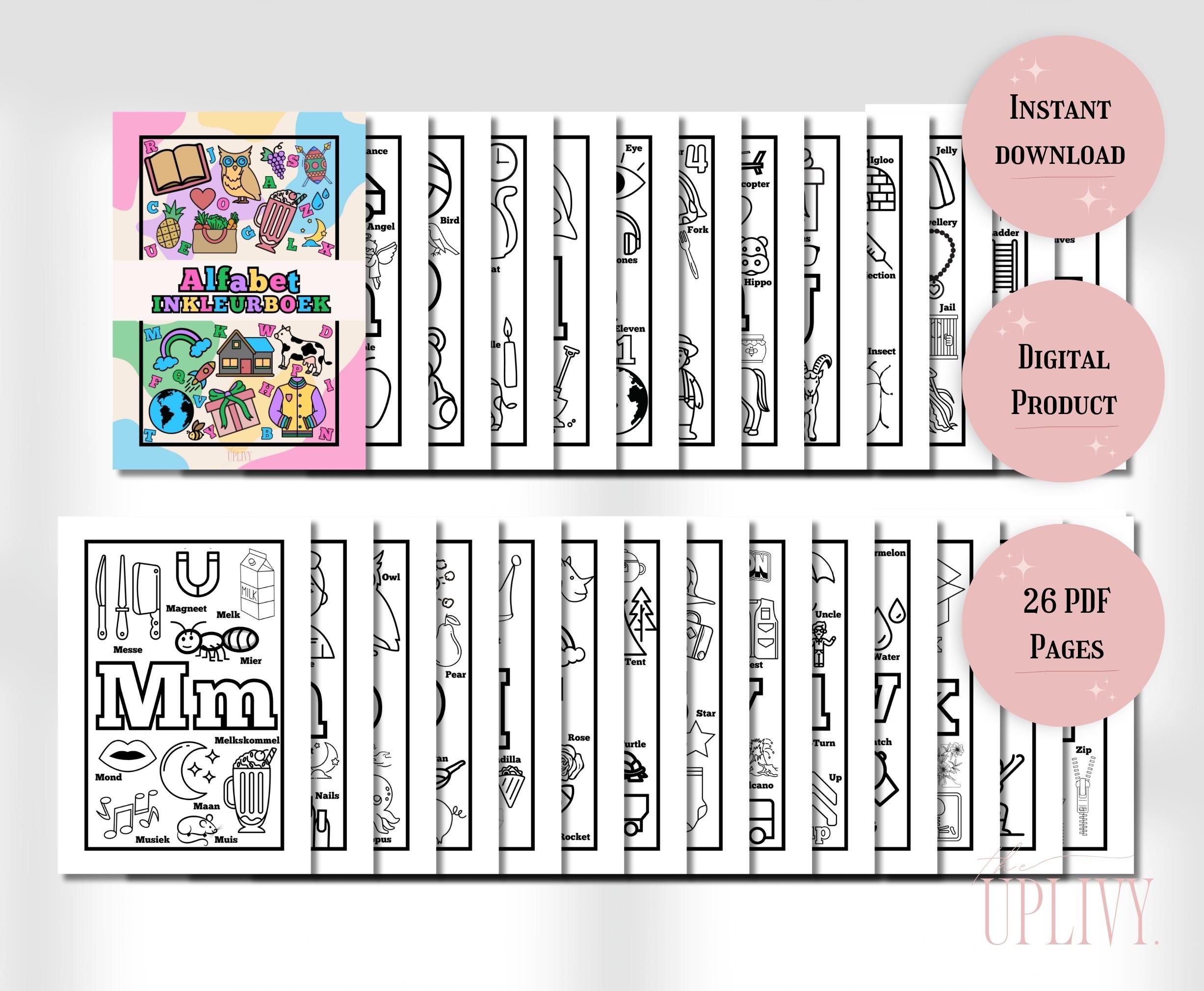 Afrikaans 26 Pages Alphabet Coloring Book Printable for Kids | Alphabet ...