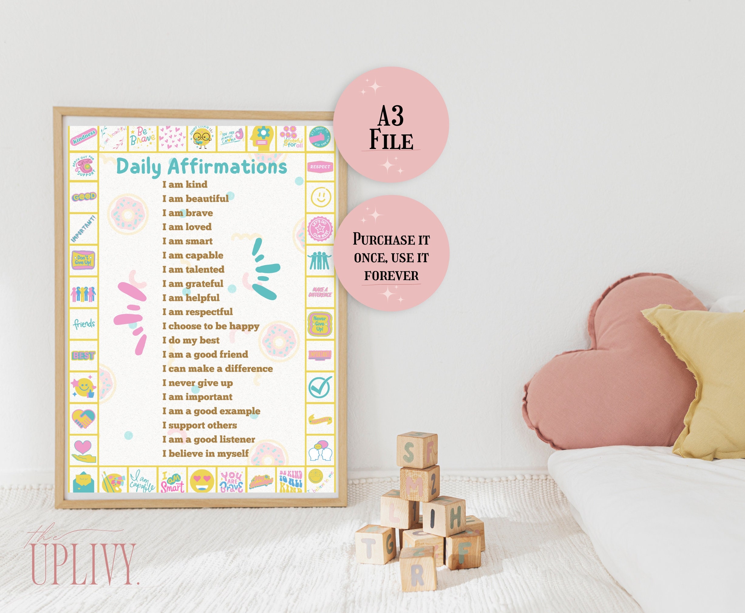 Daily Affirmations Poster | Printable Art Corner Poster | I Am ...