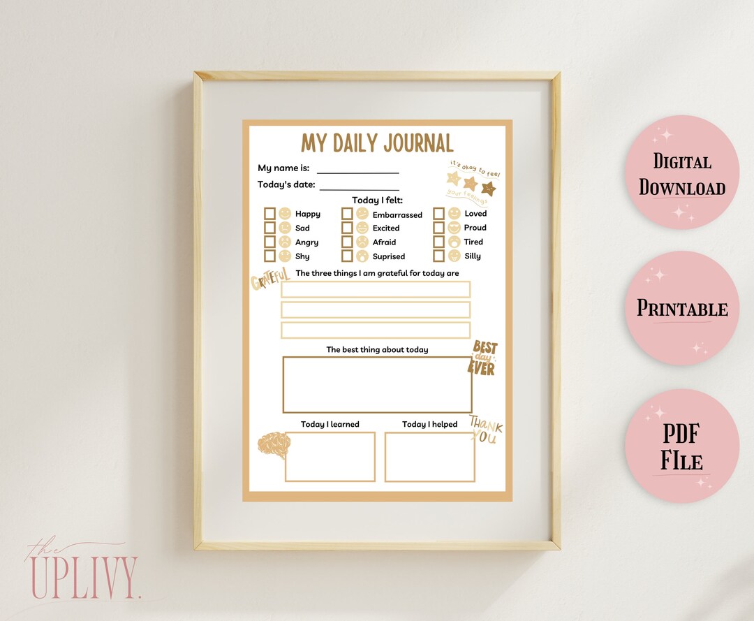 Therapy Journal for Kids Emotional Therapy Diary Printable - Etsy
