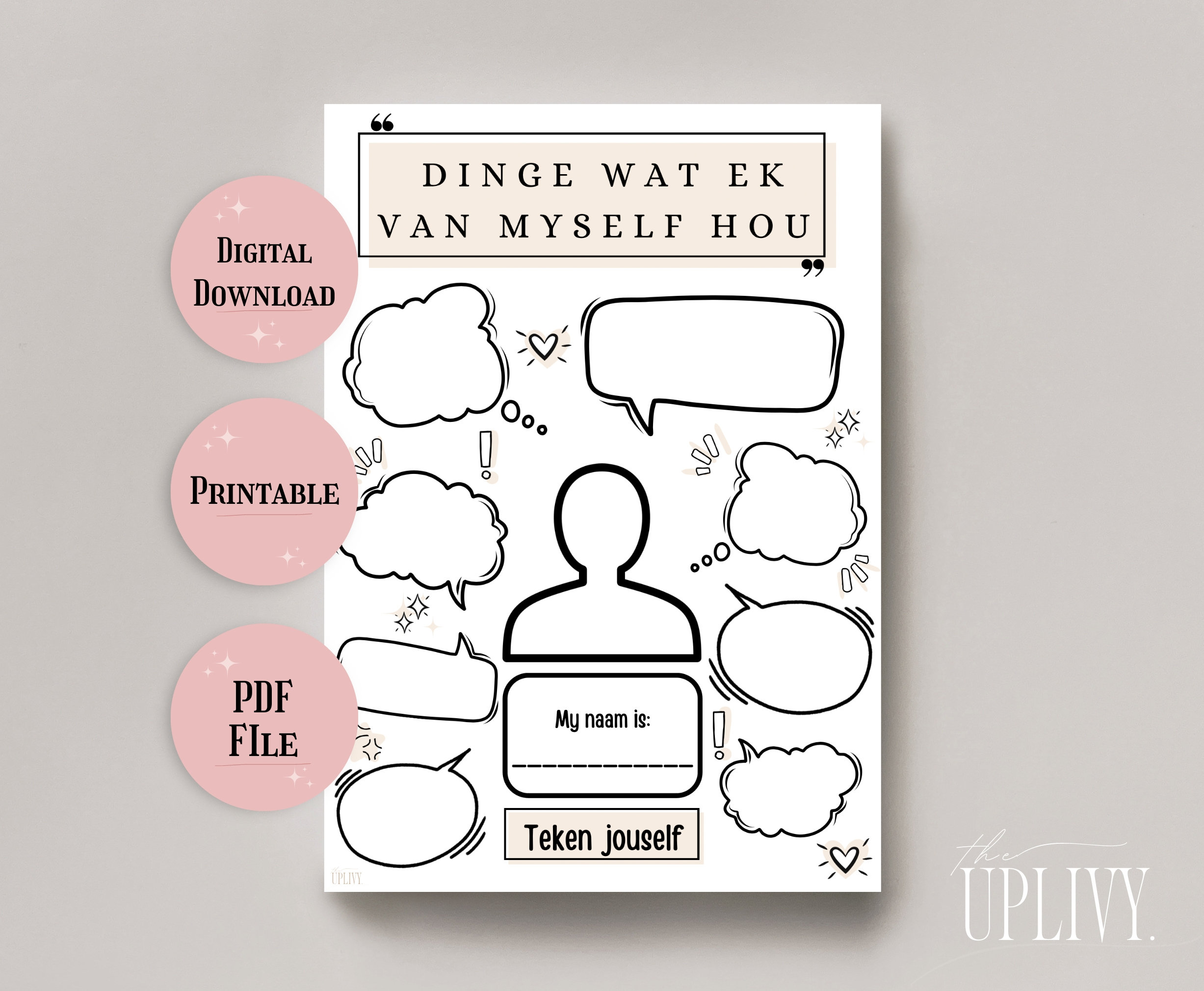 Afrikaans Self Esteem Activity for Kids | Self Love | Therapy ...