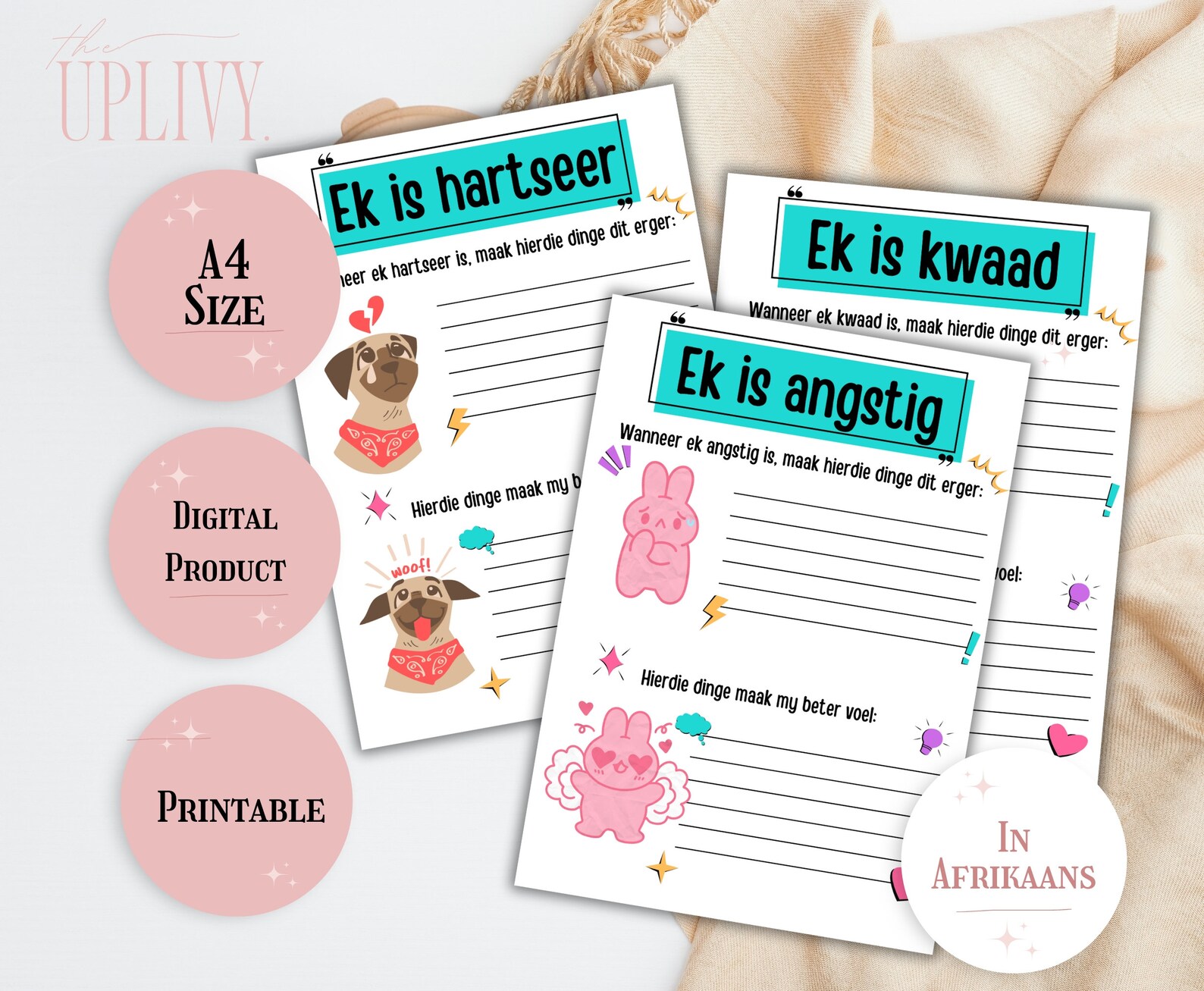 Afrikaans Emotion Activity for Kids | Empathy Book | Printable Kids ...