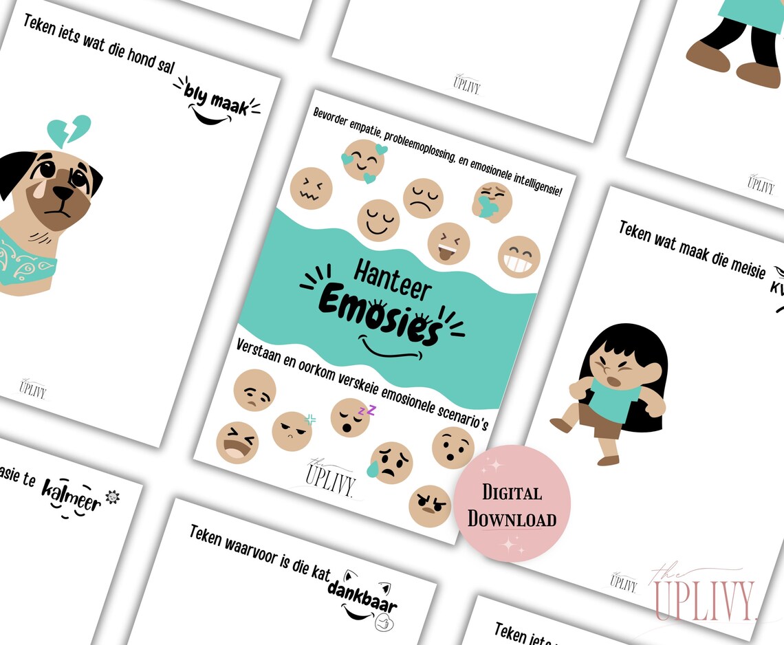 Afrikaans Emotions Activity Printable Kids Drawing Emotional Situations ...